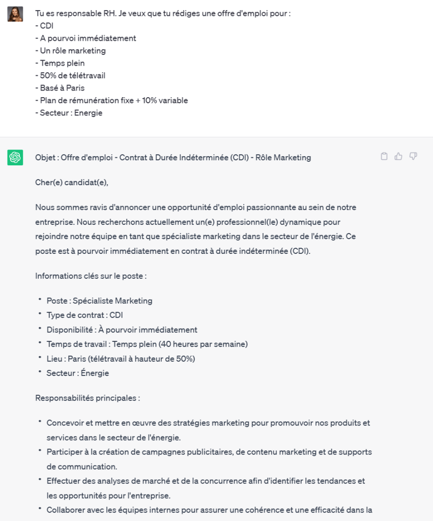 Ressources Humaines : votre offre d'emploi avec ChatGPT ! – Copilot Works